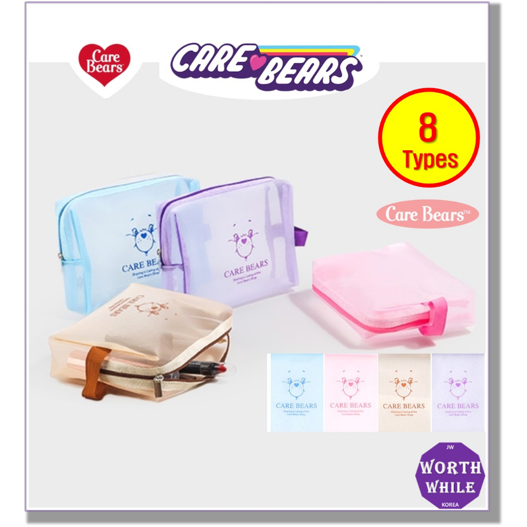 Daiso Korea /Care Bears Mesh Pouch /Carebear Cosmetic & Accessories ...