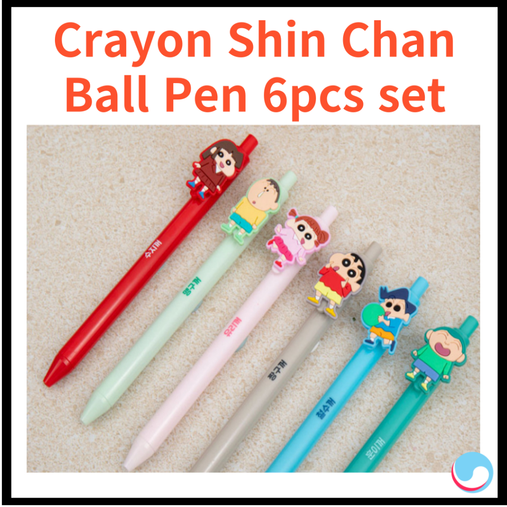 Shin Chan Ball Pen Character 6pcs 1set Crayon ChinChan Character Ball ...
