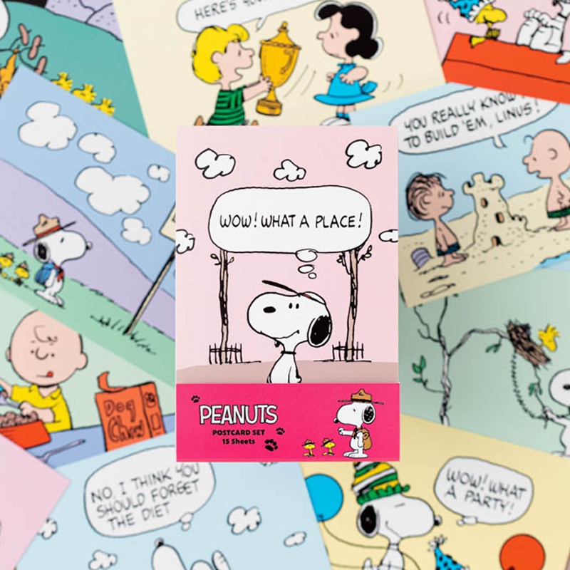 15sheets/set Peanuts Snoopy Post card set Korean Stationery Woodstock ...