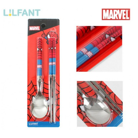 MARVEL Authentic Lilfant Cute Spider-Man Stainless Spoon and Chopstick ...