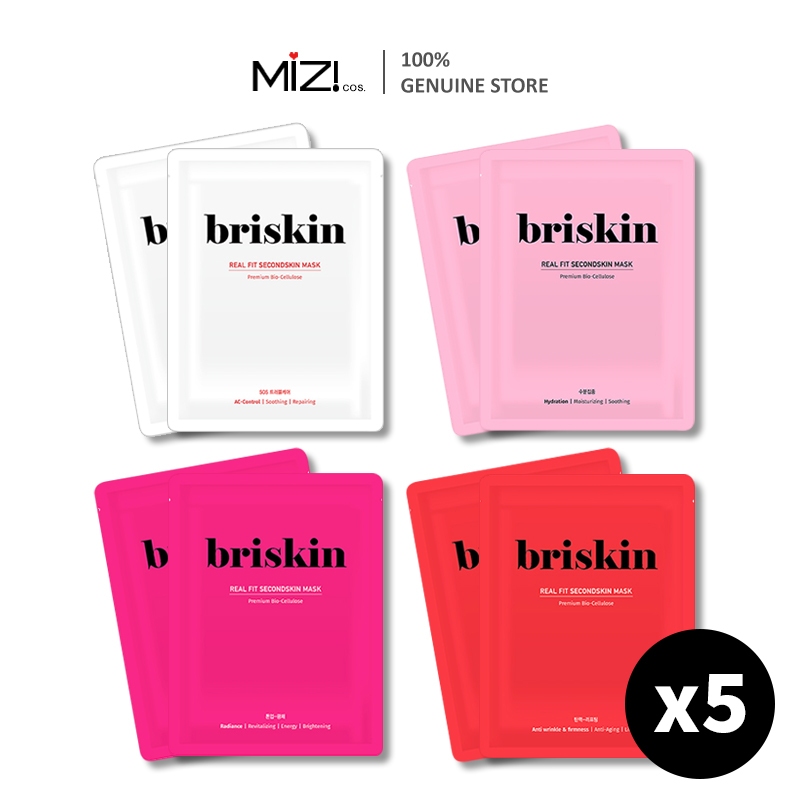 [Briskin] Real fit Second Skin Mask Sheet * 5p (4 types) | Shopee Malaysia