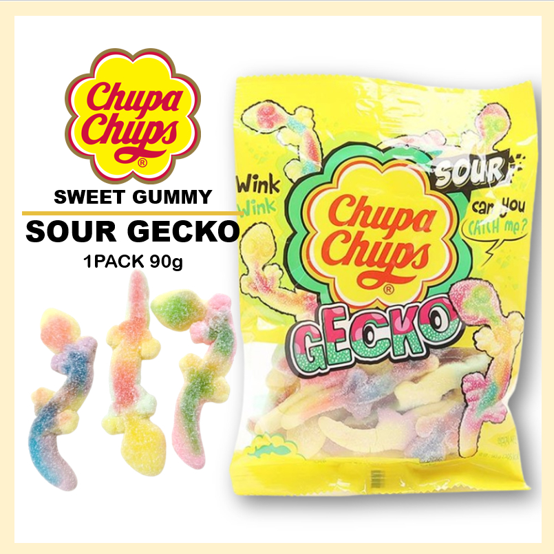 [CHUPA CHUPS] Sour Gecko Jelly 90g Sweet Gummy Candy Jellies | Shopee ...