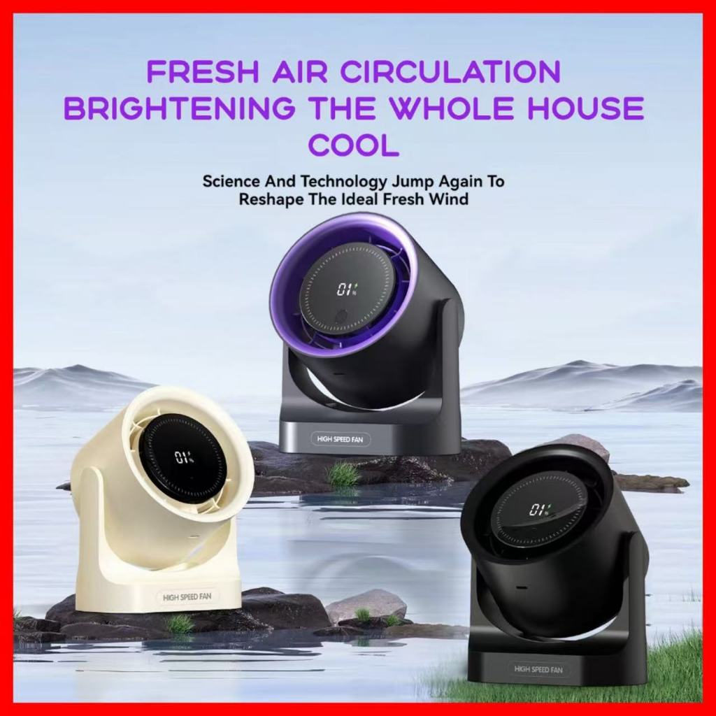 5-Speed 100-Gear Portable LED Display Wall Mount Turbo Air Circulation ...