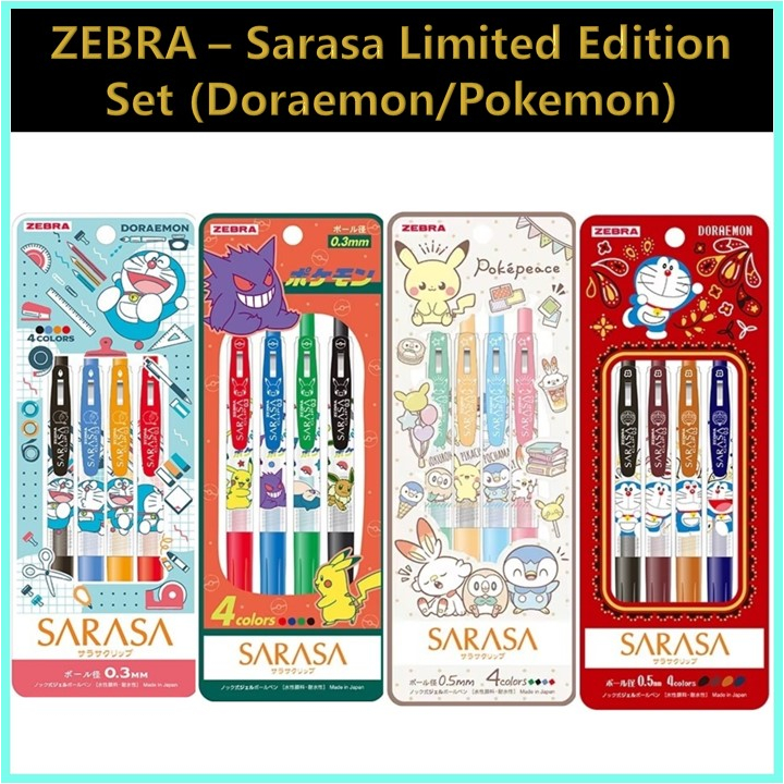 Zebra - Sarasa Limited Edition Set (Doraemon/Pokemon) | Shopee Malaysia