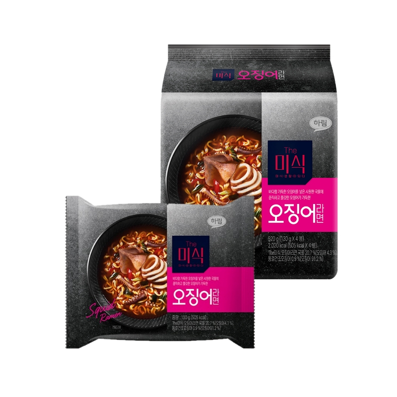 Harim The Mishik Squid Instant Noodles 4p New flavor Lee Jung Jae Ramen ...