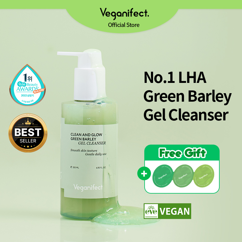 [Veganifect] LHA Green Barley Gel Cleanser 205ml / Smooth Skin Texture / Hydration with Beta ...