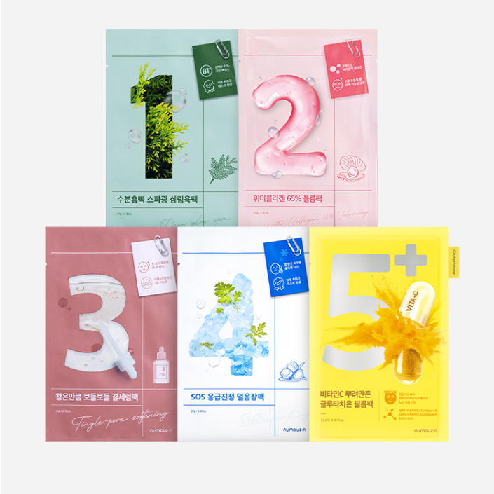 [numbuzin] Sheet Mask (No.1 , No.2 , No.3 , No.4 , No.5) :Provides a ...
