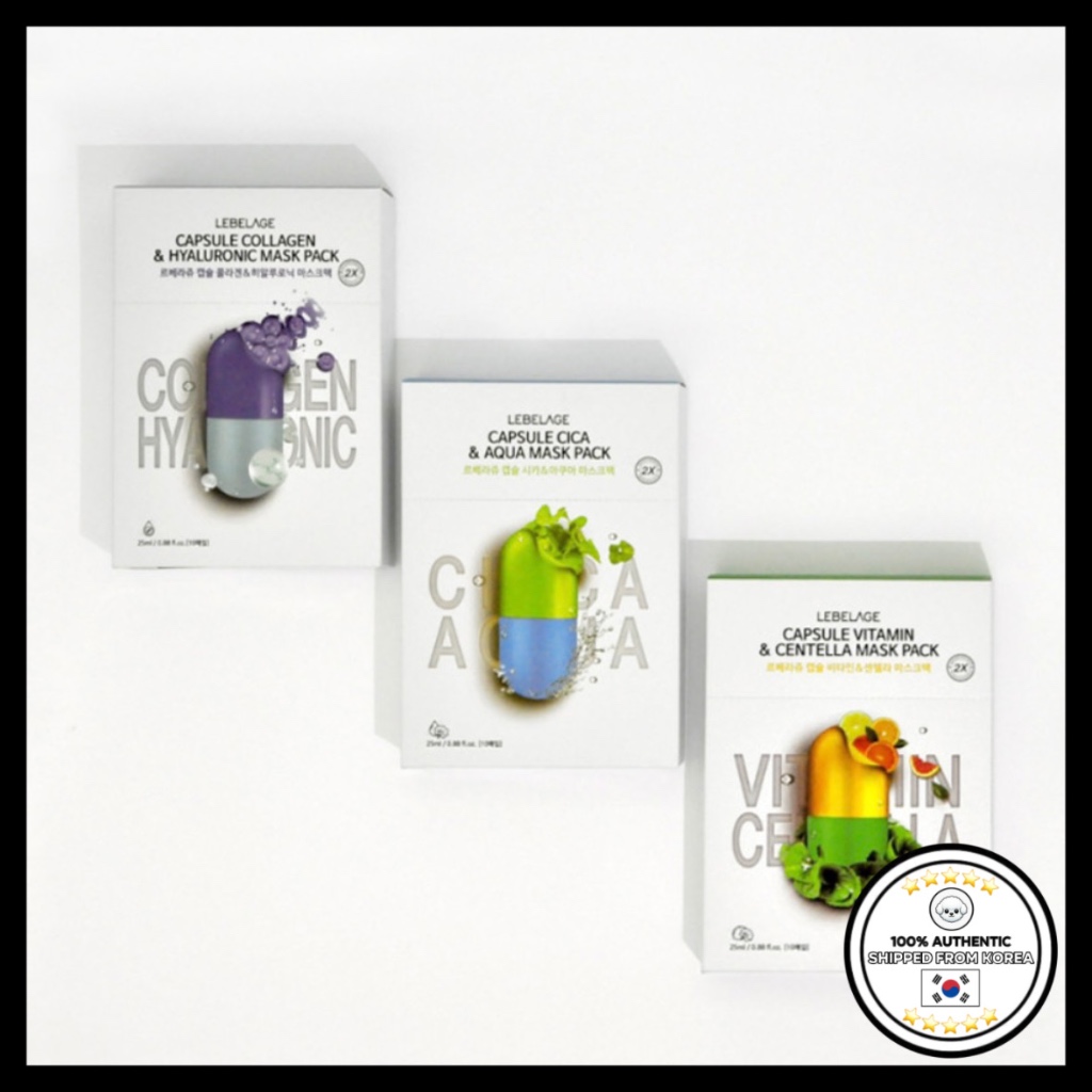 [Lebelage] Capsule Collagen & Hyaluronic Mask Pack (10 pieces) | Shopee ...