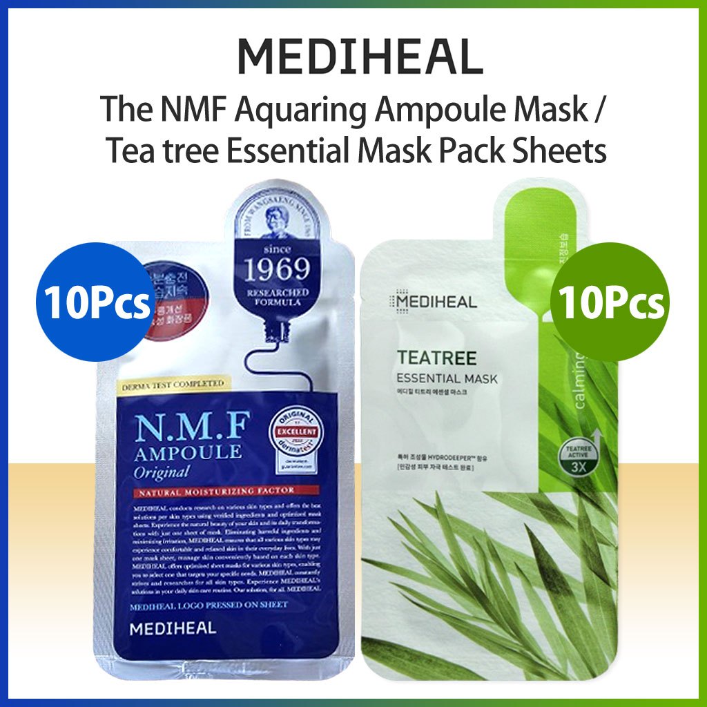 [Mediheal] The NMF(N.M.F) Aquaring Ampoule Mask Pack Sheets / Teatree Essential Mask Pack Sheets ...