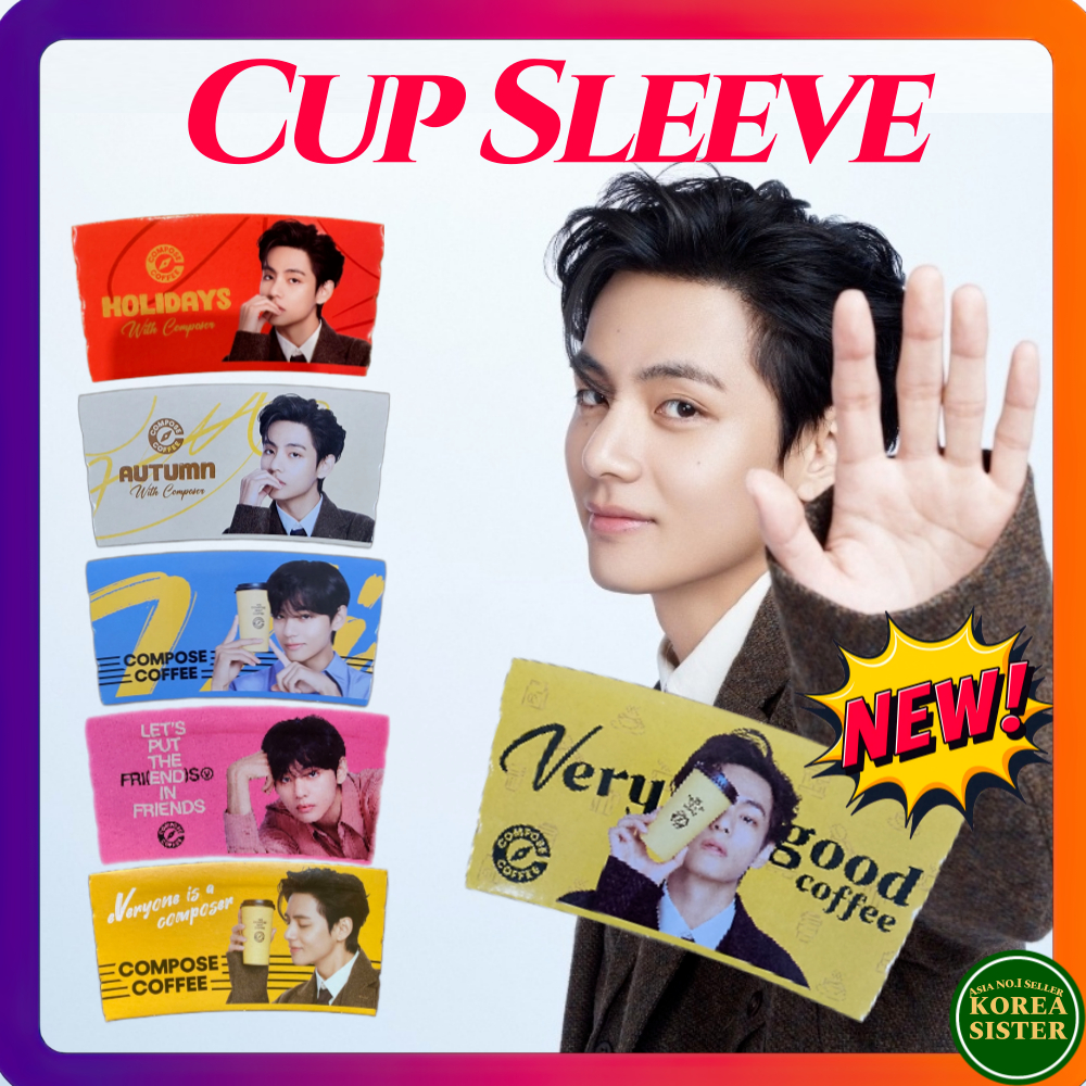 BTS V Cup sleeve 20ea(200g) / Korea / BTS V / ARMY / compose black edge coffee | Shopee Malaysia