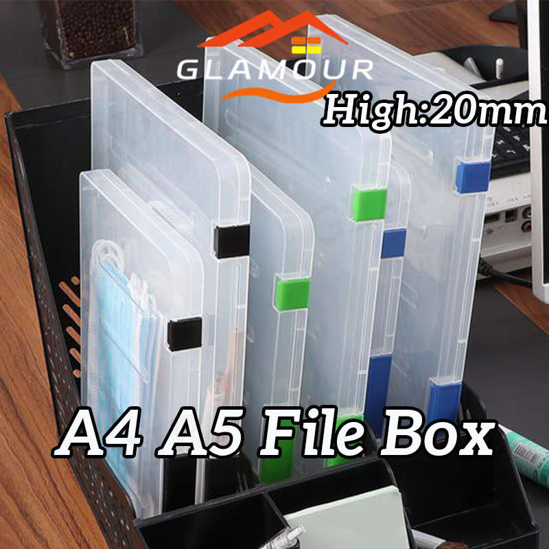 [SG] A4 File Box Folder Document Transparent Storage Box File ...