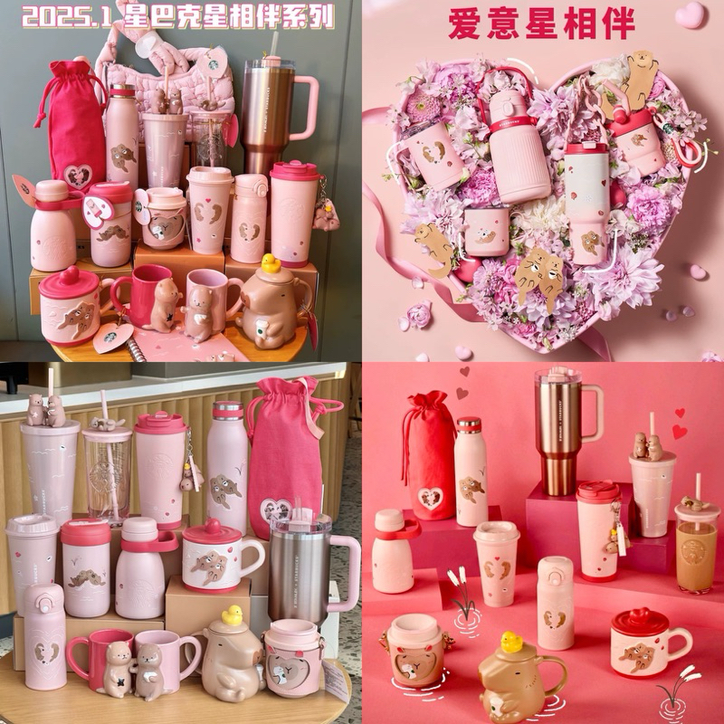 (1/25 Launch) STARBUCKS Valentines Lovely Capybara & Otter Edition (Mug ...