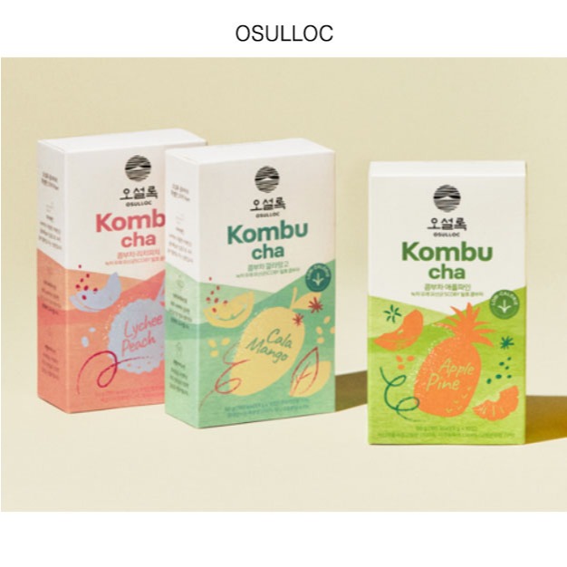 [Osulloc] Kombucha Lychee Peach /calamansi and mango/Apple Pine (5g x ...