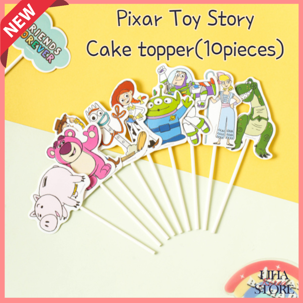 Daiso Korea Pixar Toy Story Cake topper (10pieces)Toy Story Lotso Goods ...