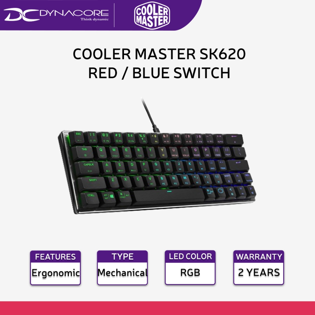 COOLER MASTER SK620 RED SWITCH / BLUE SWITCH RGB 60% MECHANICAL LP ...