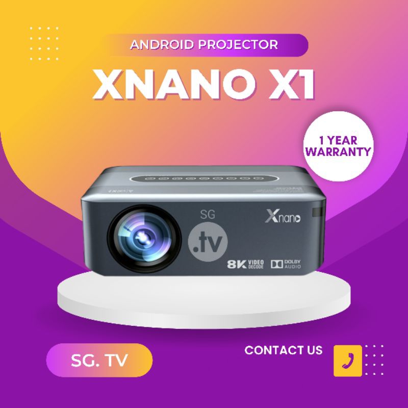 XNANO | X1 | ANDROID | PROJECTOR | 300 ANSI LUMENS | SUPPORT 4K | FHD ...