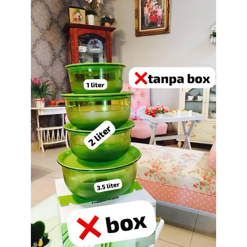 tupperware table collection green (1 set 4 pcs)💥tanpa box💥 | Shopee ...