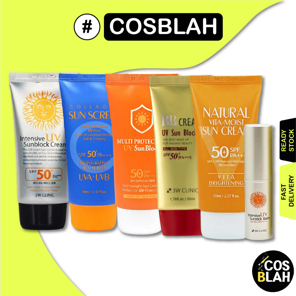 [3W Clinic] Intensive UV Sun Block Cream / Collagen Sunscreen / Natural ...