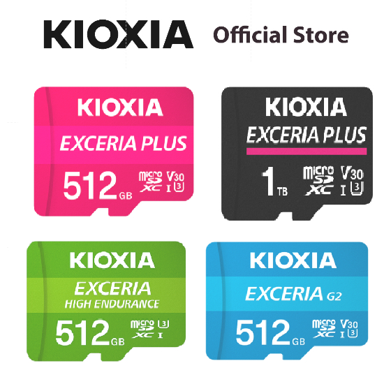 KIOXIA High Capacity microSD Exceria(G2)/Exceria Plus/High Endurance Card 512GB | 1TB | Shopee ...