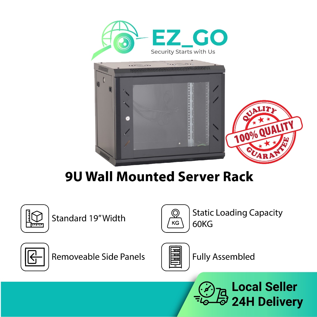 9U Wall Mount Server Rack / Network Cabinet Rack / Rack Cooling Fan ...