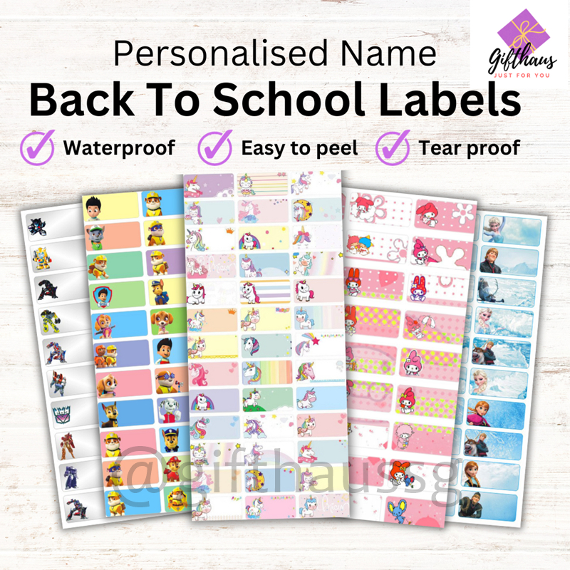 Back To School Name Stickers Labels Goodie Bag Sticker Stationary ...