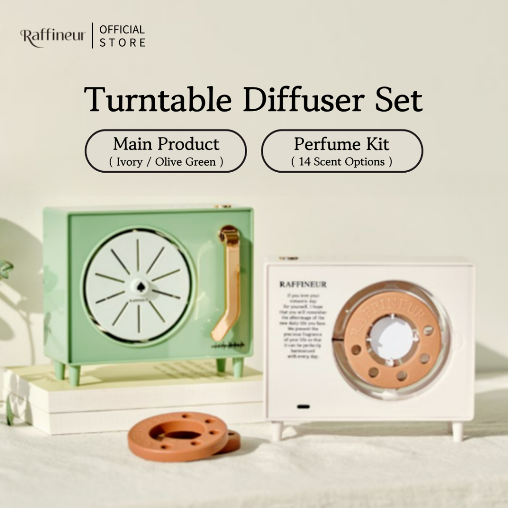 Raffineur Turntable Diffuser Set, Diffuser with LP Solid Perfume Refill ...