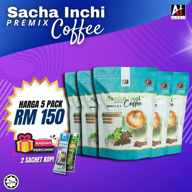 5 Packs Sacha Inchi Coffee + Free Gift | Shopee Malaysia