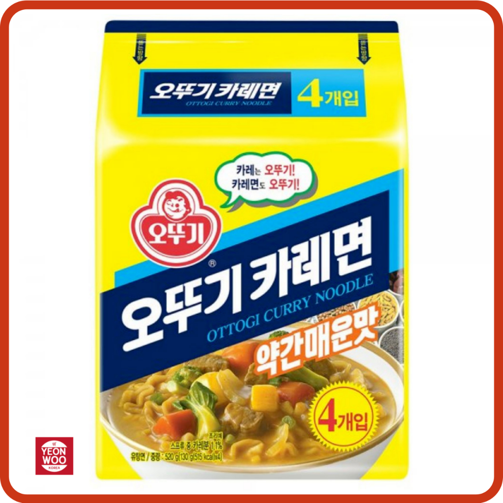 [Ottogi] Korean Curry Ramen Mild Spicy 520g(130g×4) | Shopee Malaysia