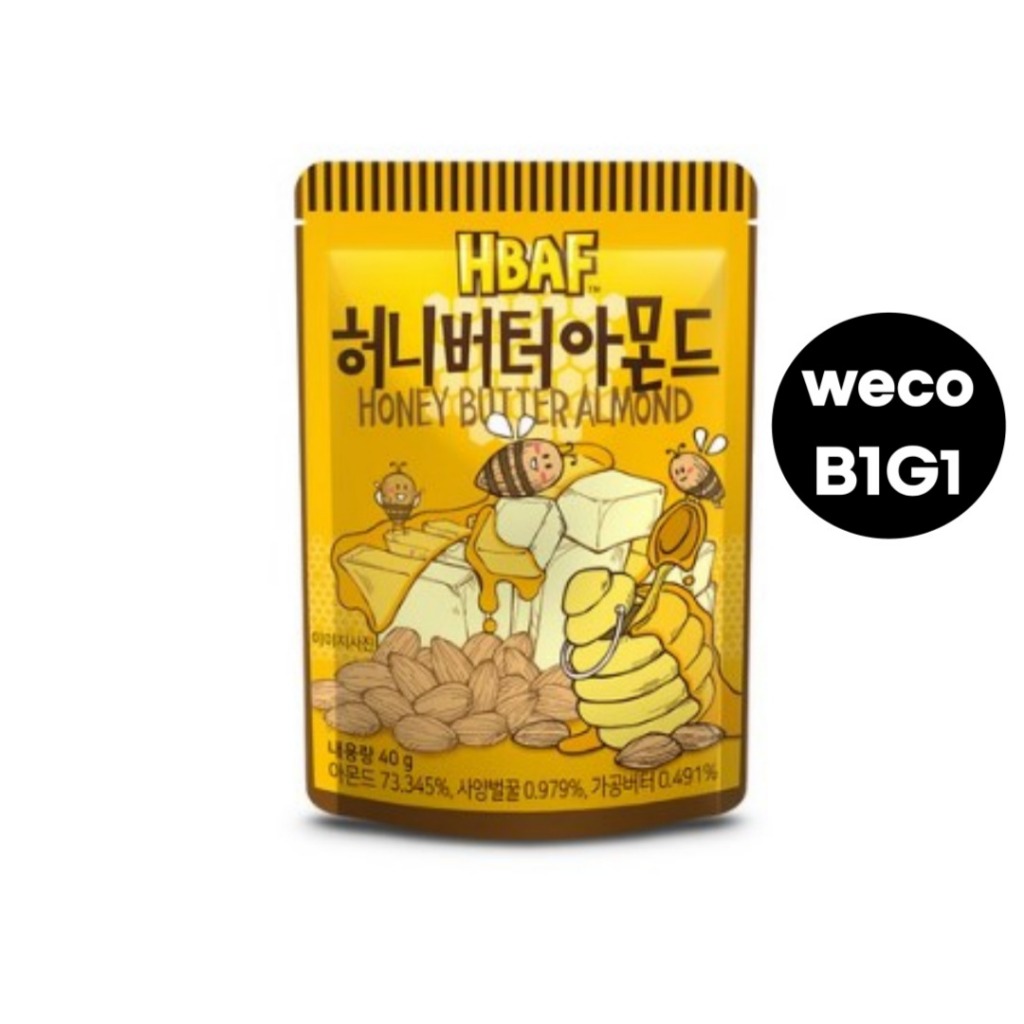 HBAF Korean Honey Butter Almonds Snack 40g 120g 190g | Shopee Malaysia
