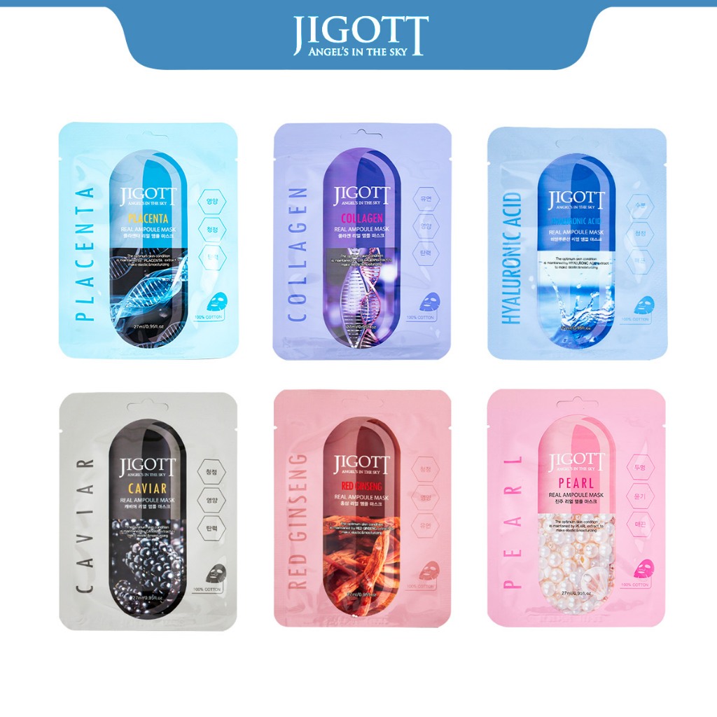 JIGOTT Real Ampoule Moisturizing Whitening Mask Sheet (27ml/Pc) | Shopee Malaysia