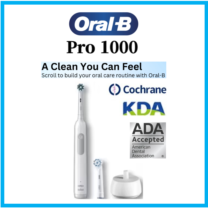 Oral-B Pro 1000 Rechargeable (1 Electric Toothbrush+1 toothbrush bristles) white | Shopee Malaysia