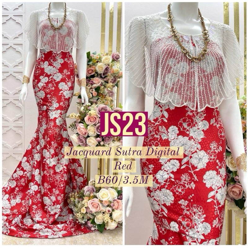 LUXURY SATIN SILK EMBOSS [3.5 METER BIDANG 60] | Shopee Malaysia