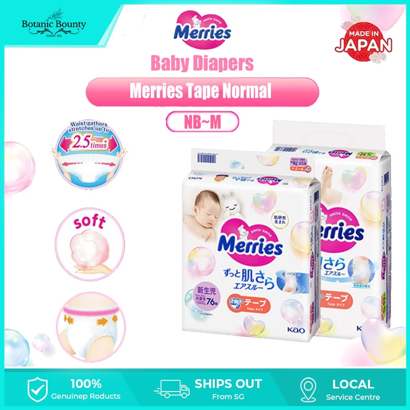 Merries Tape Normal Baby Diaper-NB/S/M - 2025 New Version | Shopee Malaysia