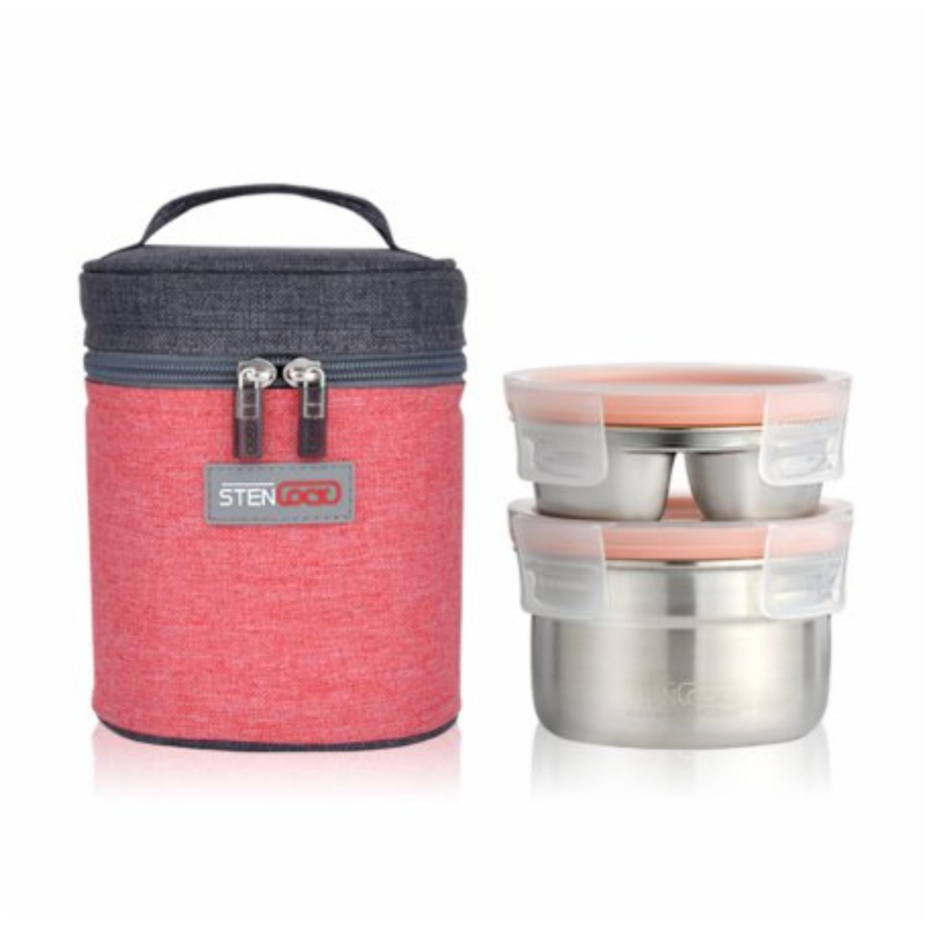 STENLOCK Pure round lunch box 2-tier small size food container for ...
