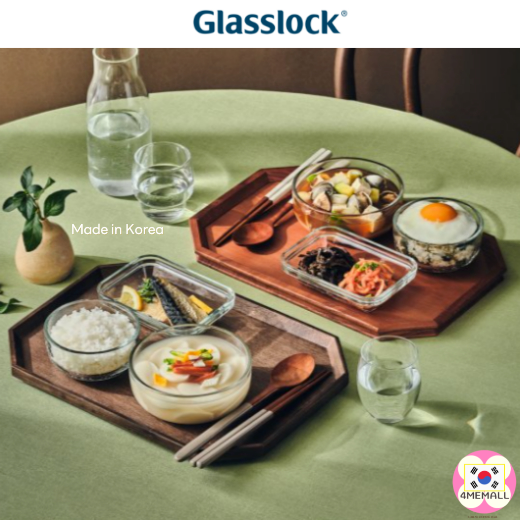 Glasslock Hansangcharim Plating Set for 2 Korean Table Setting Glass Table Wear Gift Glasslock ...