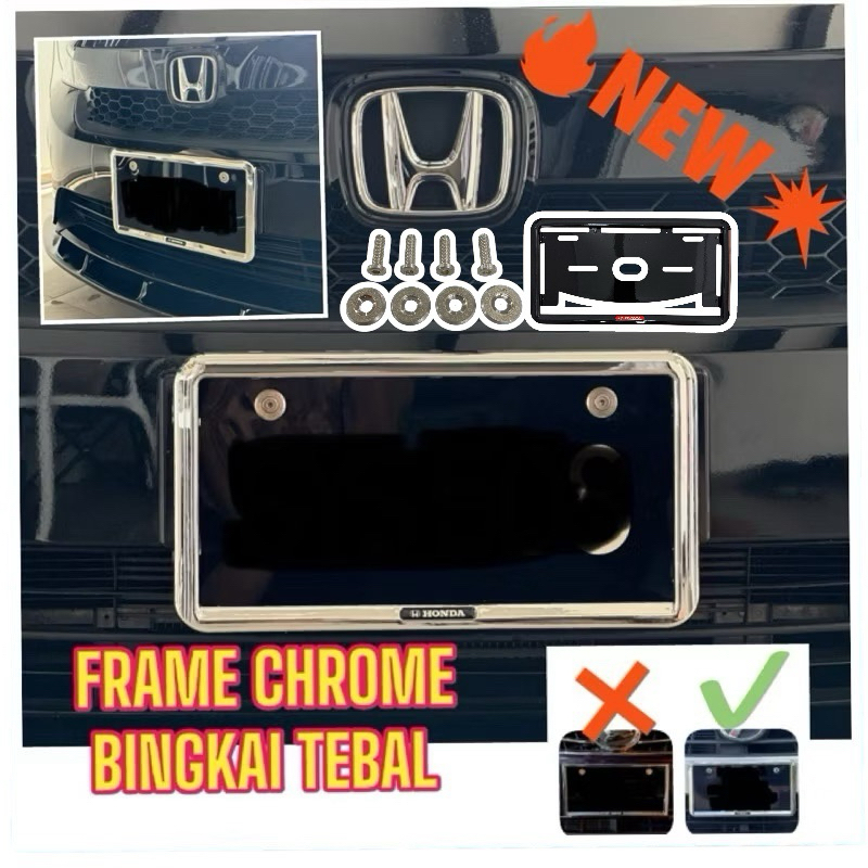 frame plate honda chrome bingkai tebal honda frame plate city civic ...