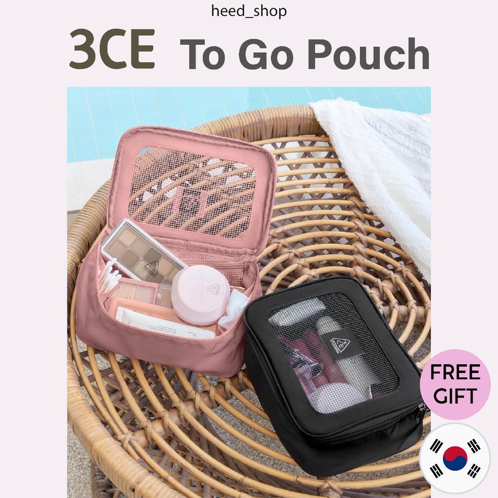 [3ce] To Go Pouch 2 Color ( Black / Pink ) | Shopee Malaysia