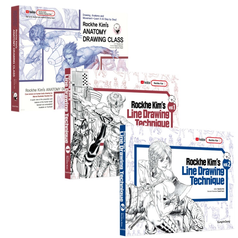 [English edition] Rockhe Kim’s Drawing class (Anatomy, Line Vol.1, Line ...