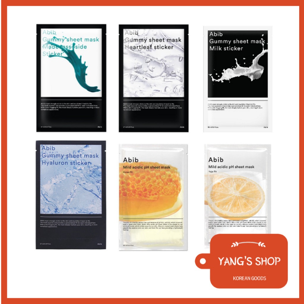 [Abib] Facial Mask 10p / Gummy Sheet Mask / Mild Acidic pH Sheet Mask 6 ...