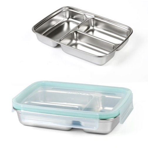 STENLOCK Pure Multi Rectangular No. 3 (700ml) Stainless steel airtight container lunch box side ...