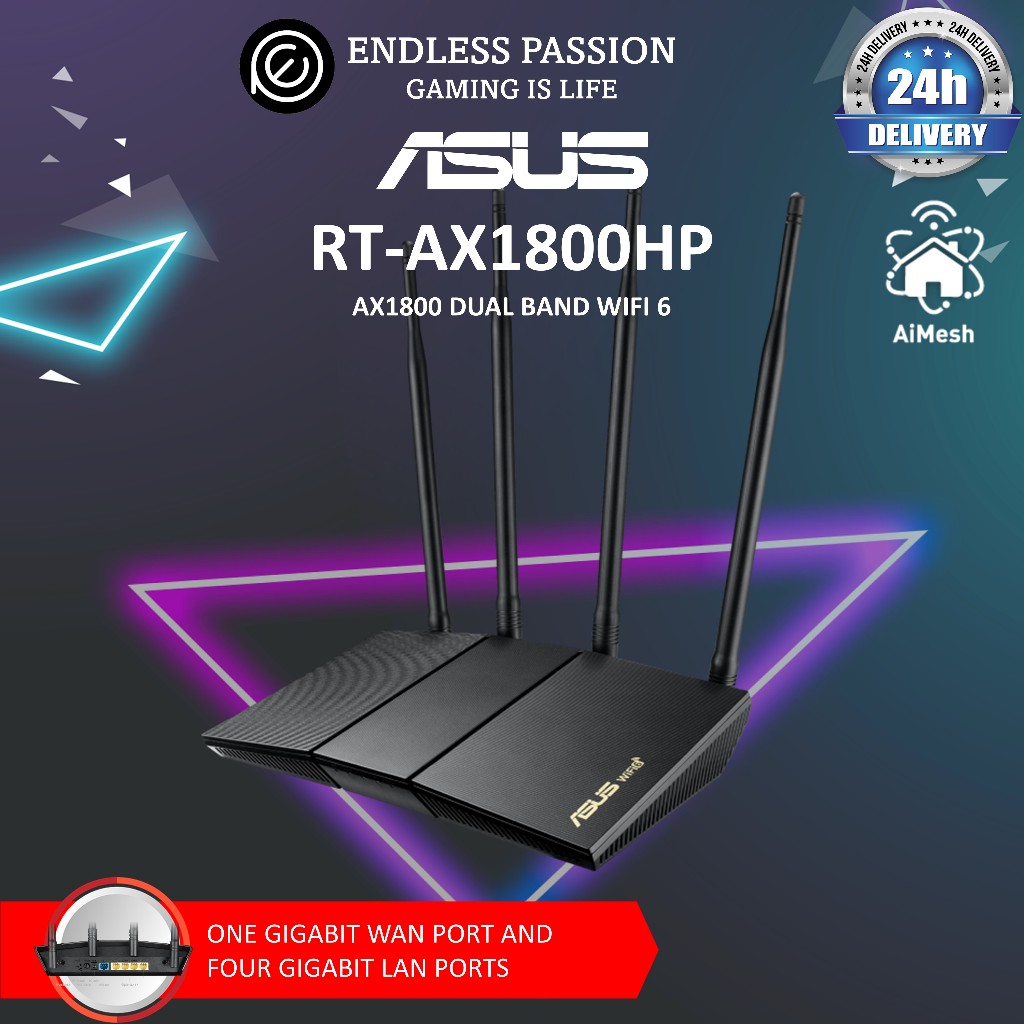 Asus RT-AX1800HP AX1800 Dual Band WiFi 6 Router | Shopee Malaysia