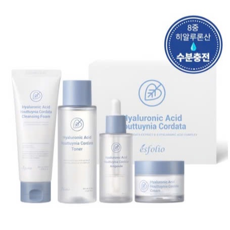 Esfolio Essence Basic 4-piece set (Foam + Toner + Ampoule + Cream) | Shopee Malaysia