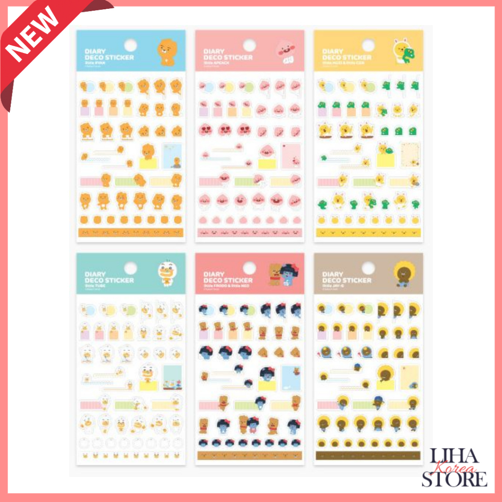 Kakao Friends Sticker Little Diary Deco Sticker Apeach Ryan Neo ...