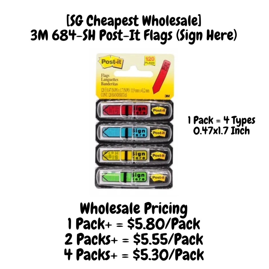 3M 684-SH Post-It Flags 0.47" x 1.7" Sign-Here | Shopee Malaysia