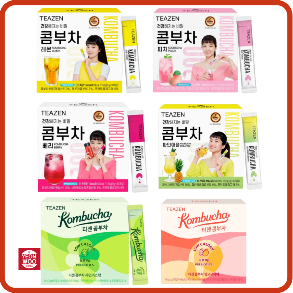 TEAZEN Kombucha 30T (Peach / Lemon / Berry / Pineapple / Shine Muscat ...