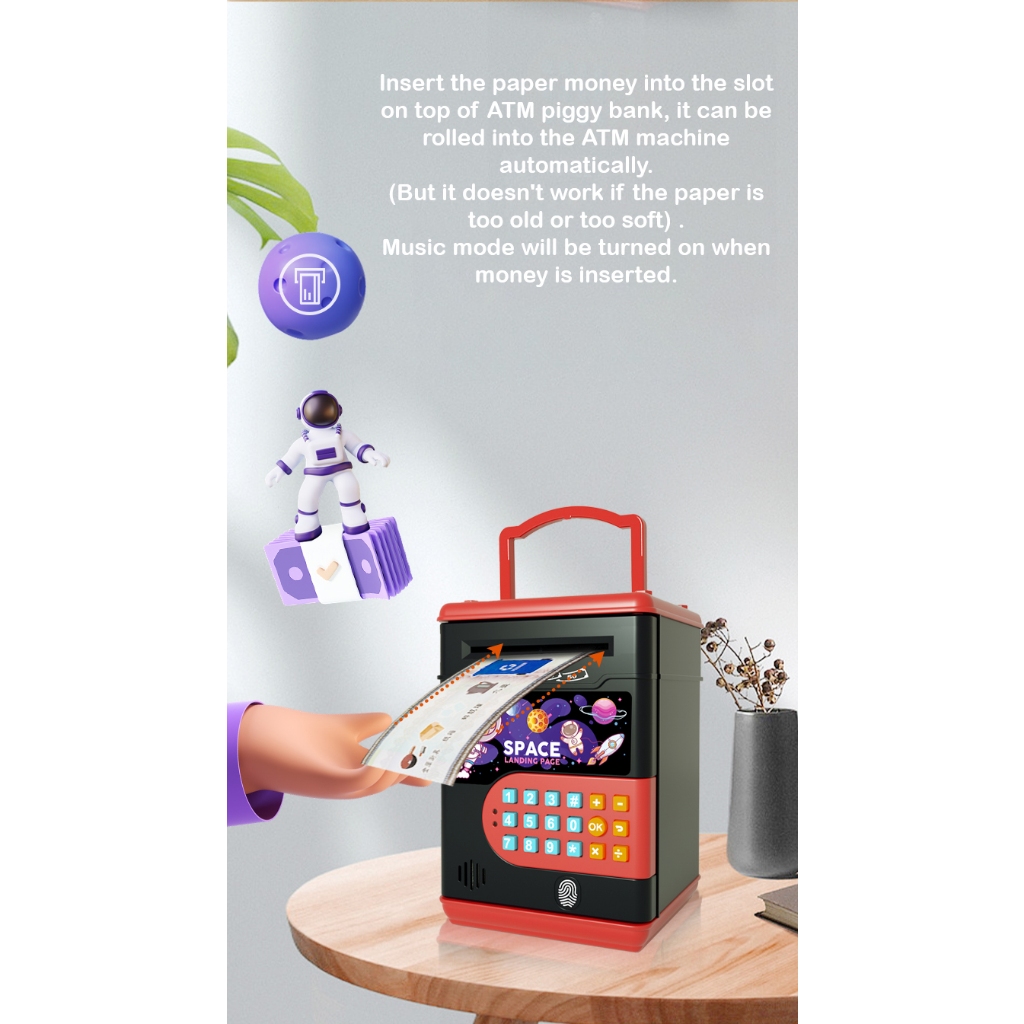 ATM Piggy Bank Coin Slot with Password, Kids Safe Money Jar for Adult ...