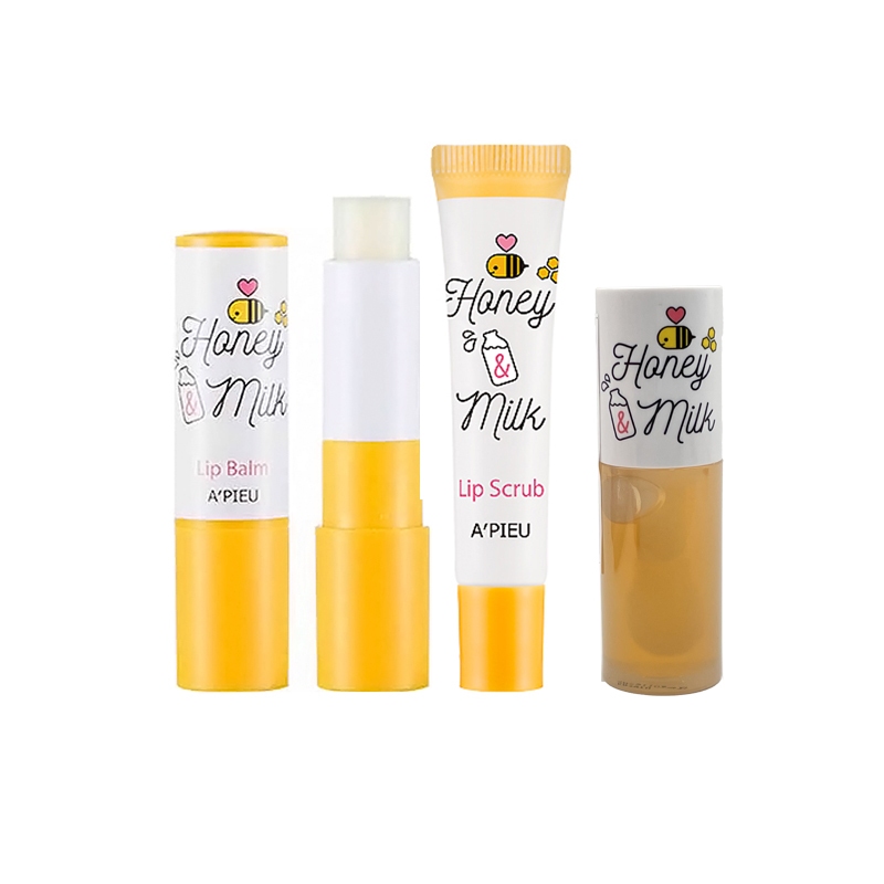 [A'PIEU] Honey & Milk Lip Scrub/Lip Balm/Lip Oil/Lip Sleeping Pack ...