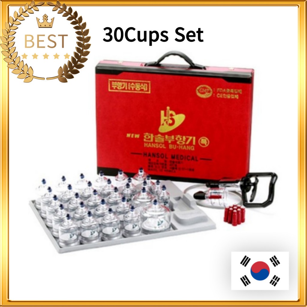 [Hansol Buhang] Korea 30 Cups Tempered Cupping Therapy Body Healthy ...