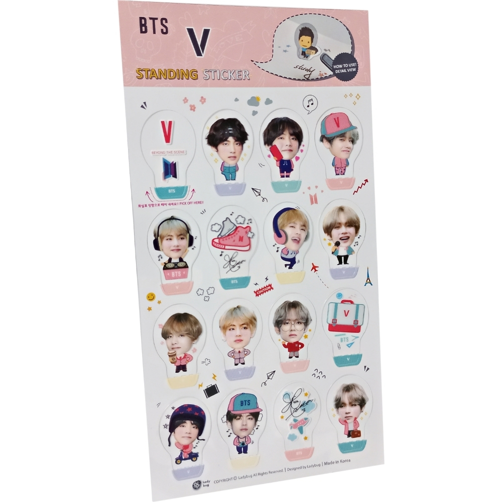 K-POP BTS(V) Transparent Standing Sticker (Character 16) | Shopee Malaysia