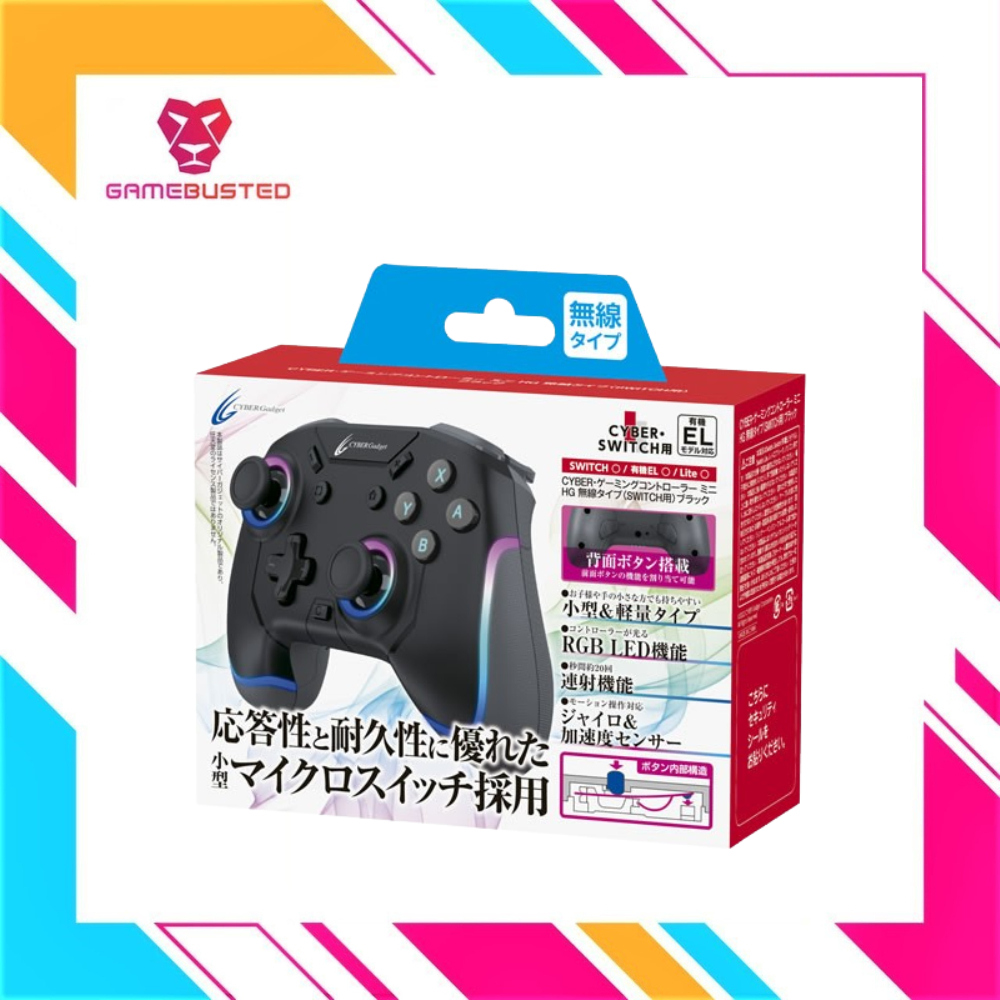 Cyber Gadget Nintendo Switch Gaming Wireless Controller Mini HG (Black ...